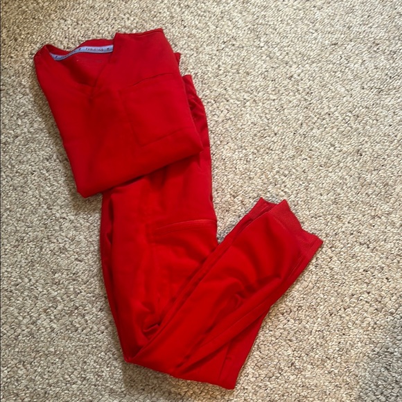 Fabletics | Pants & Jumpsuits | Fabletics Red Scrub Set | Poshmark